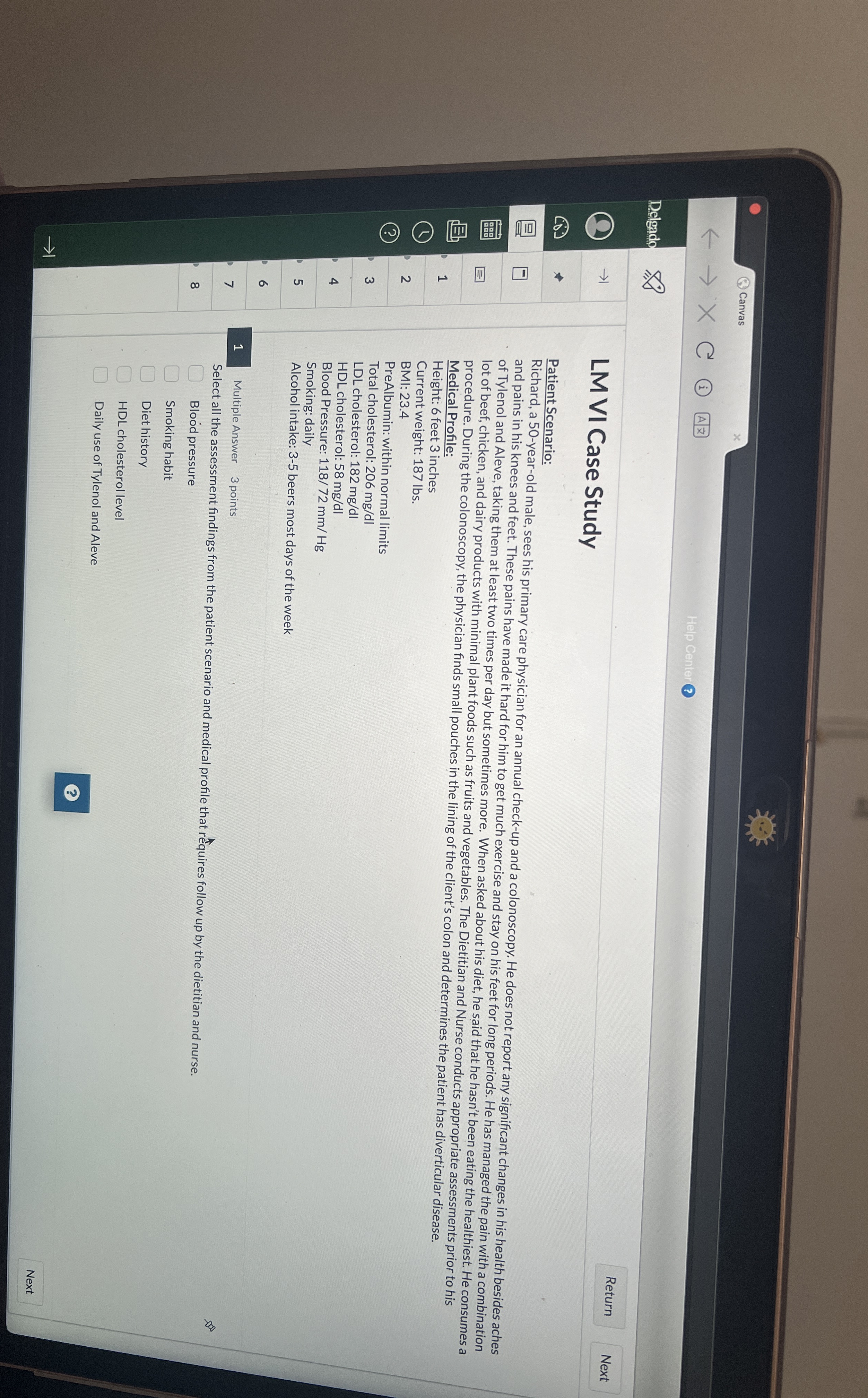 (Solved) - (6) Canvas Help Center Return Next Delgado LM VI Case Study ...