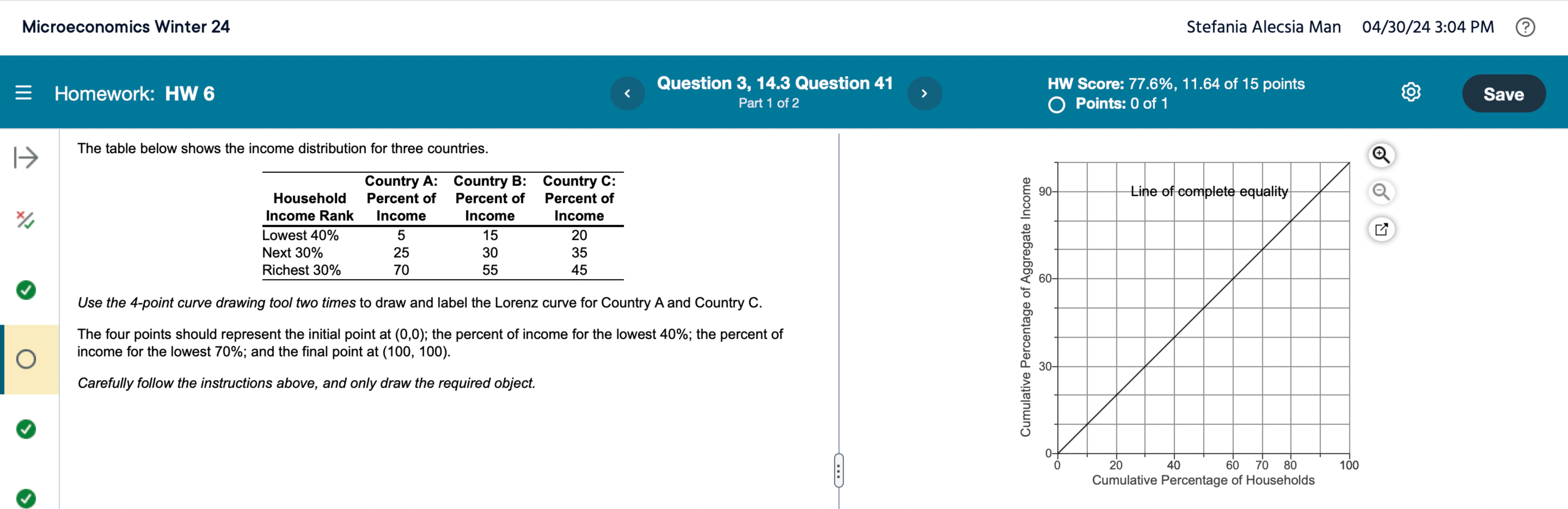 (Solved) - The table below shows the income distribution for three ...