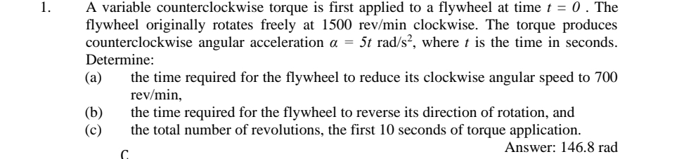 (Get Answer) - Send to expert A variable counterclockwise torque is ...