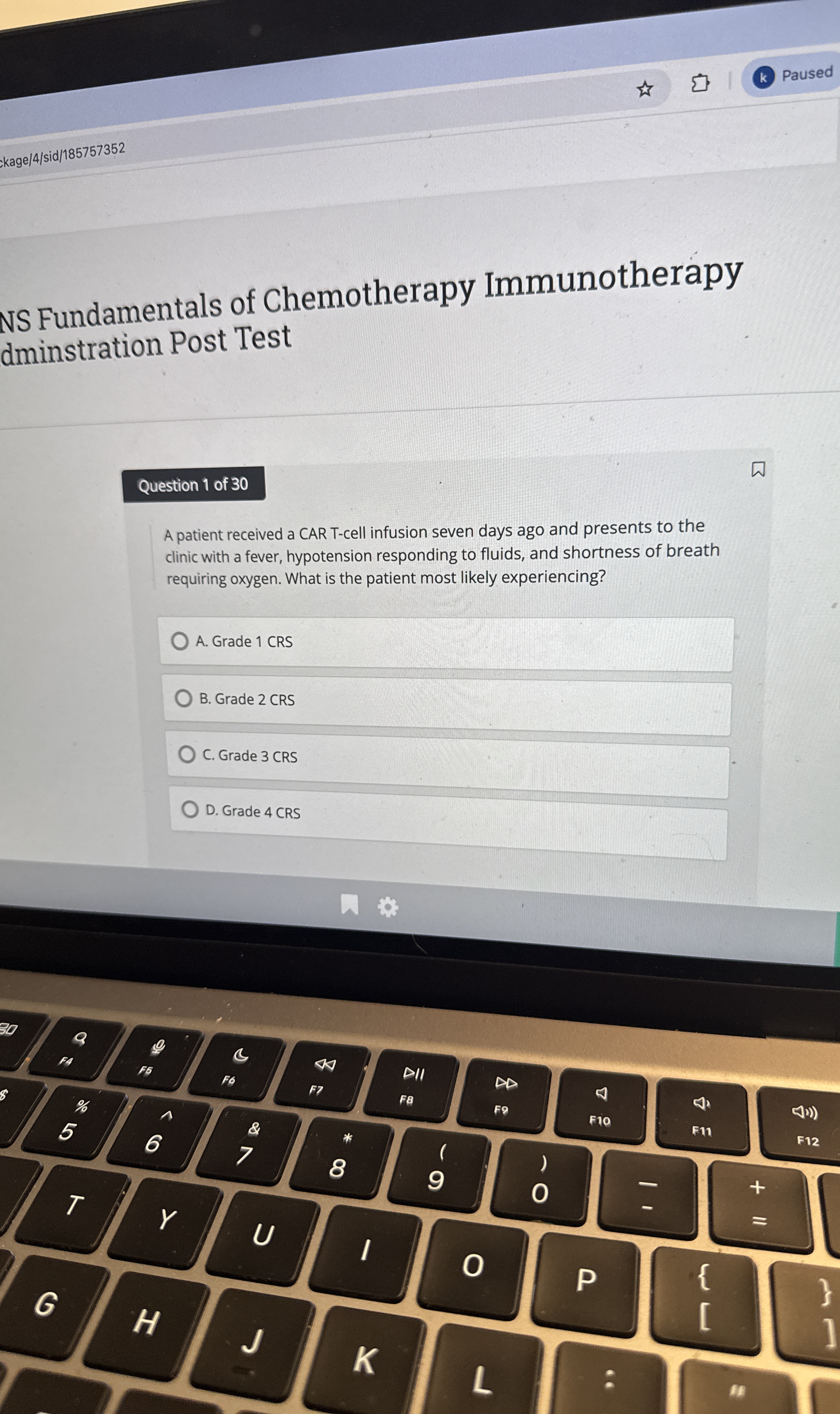 (Solved) - NS Fundamentals of Chemotherapy Immunotherapy Administration Post... (1 Answer ...
