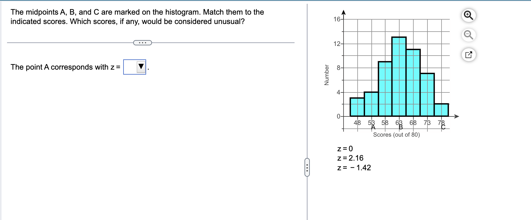 (Solved) - The midpoints A, B, and C are marked on the histogram. Match them... (1 Answer ...