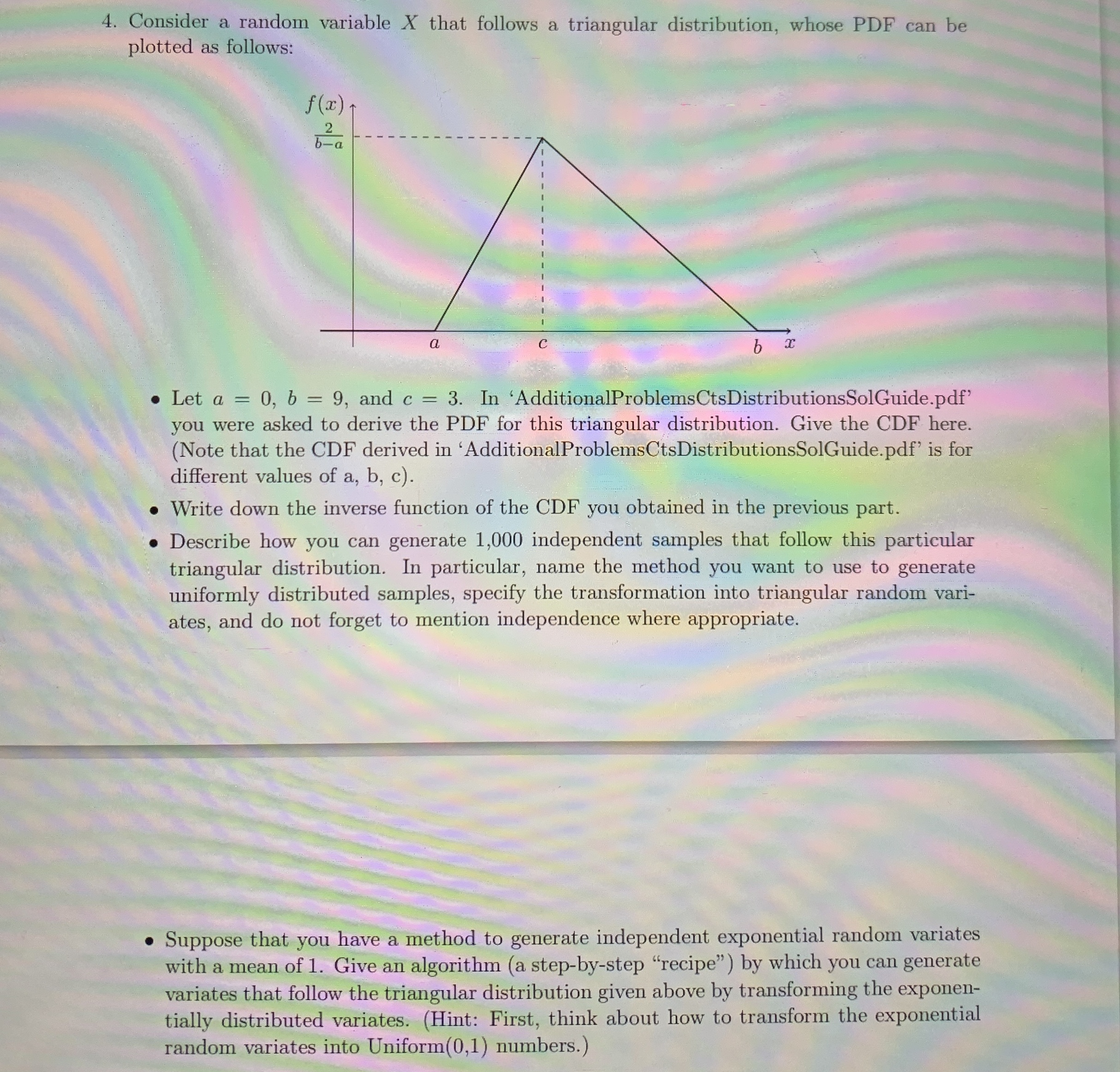 (Get Answer) - Consider a random variable x that follows a triangular ...