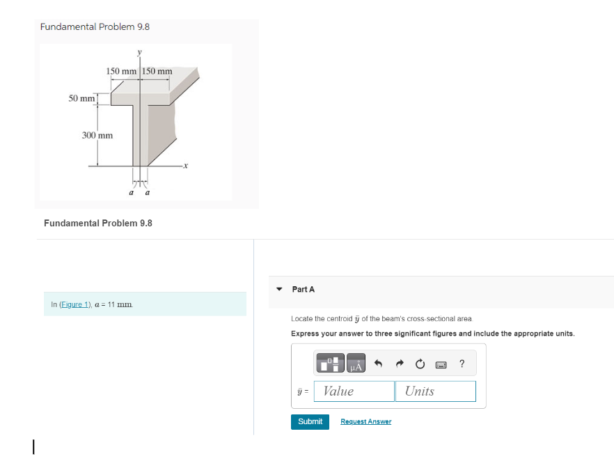 (Solved) - Fundamental Problem 9.8 In (Figure 1), a=11mm Part A Locate ...