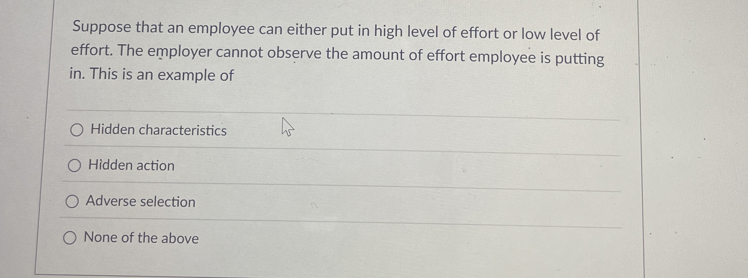(Solved) - Suppose that an employee can either put in high level of effort or... (1 Answer ...