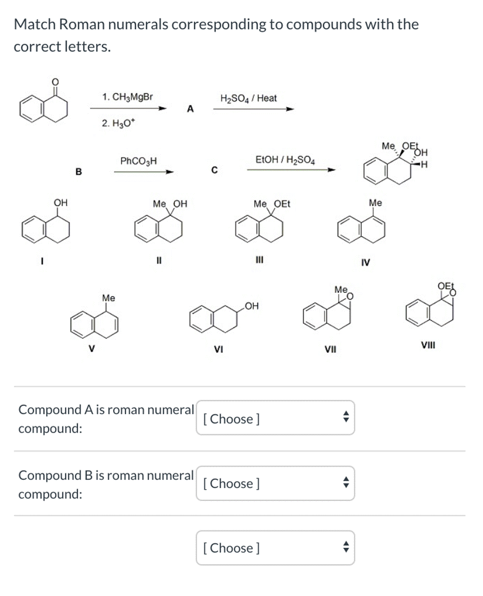 Get Answer Match Roman Numerals Corresponding To Compounds With The Get Answer Match Roman Numerals Corresponding To Compounds With The