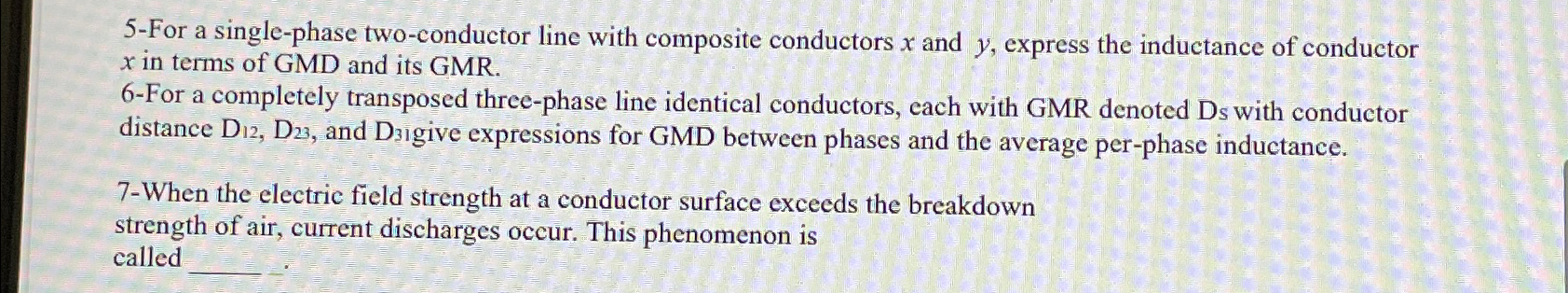 (Solved) - 5-For a single-phase two-conductor line with composite ...