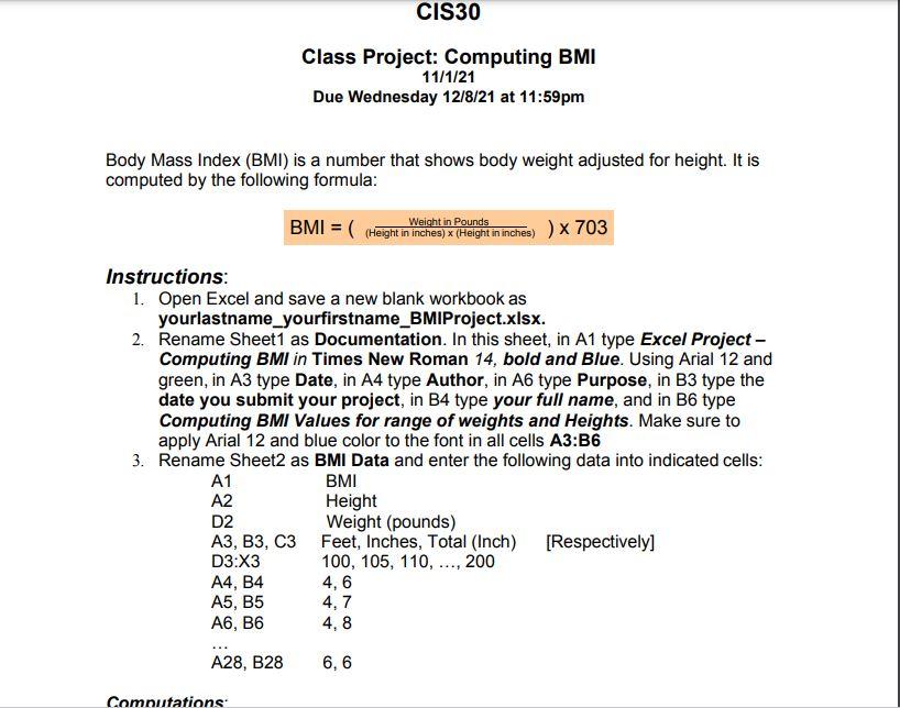 (Solved) - CIS 30 Project I need this project to be done by Dec 3, 2021 ...