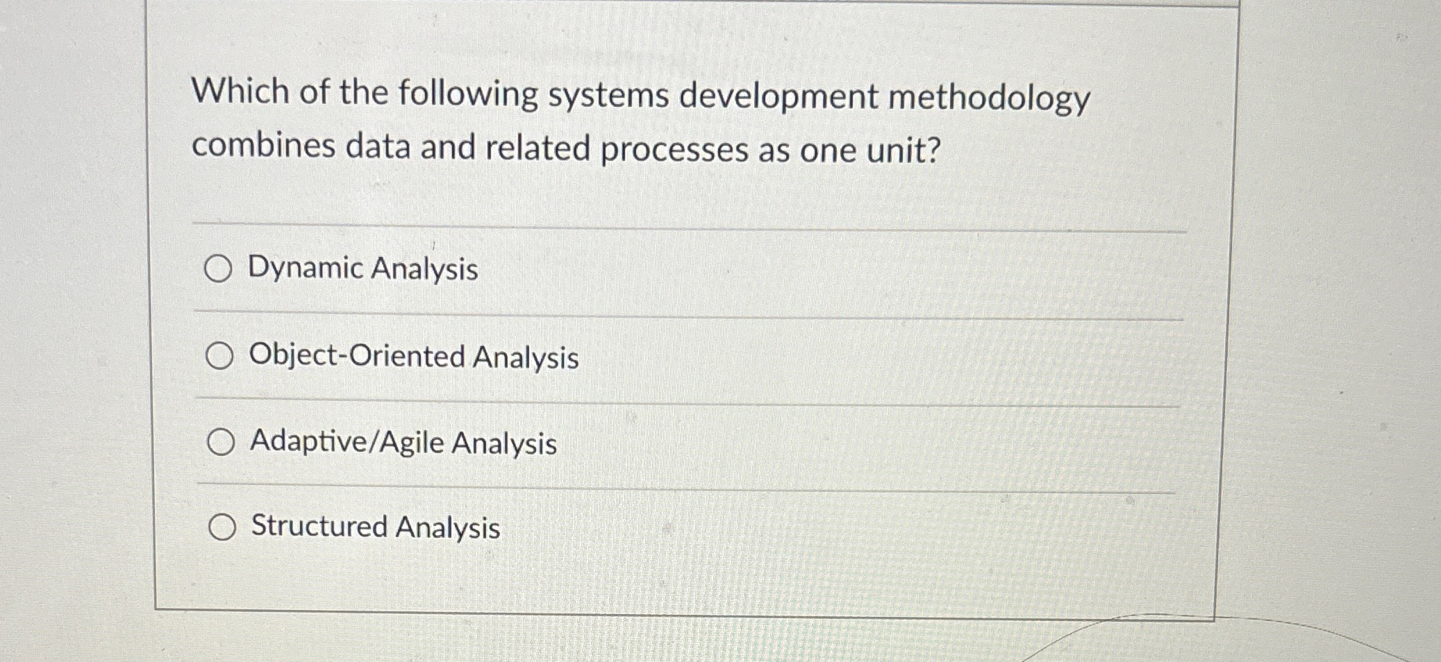 (Get Answer) - Which of the following systems development methodology ...