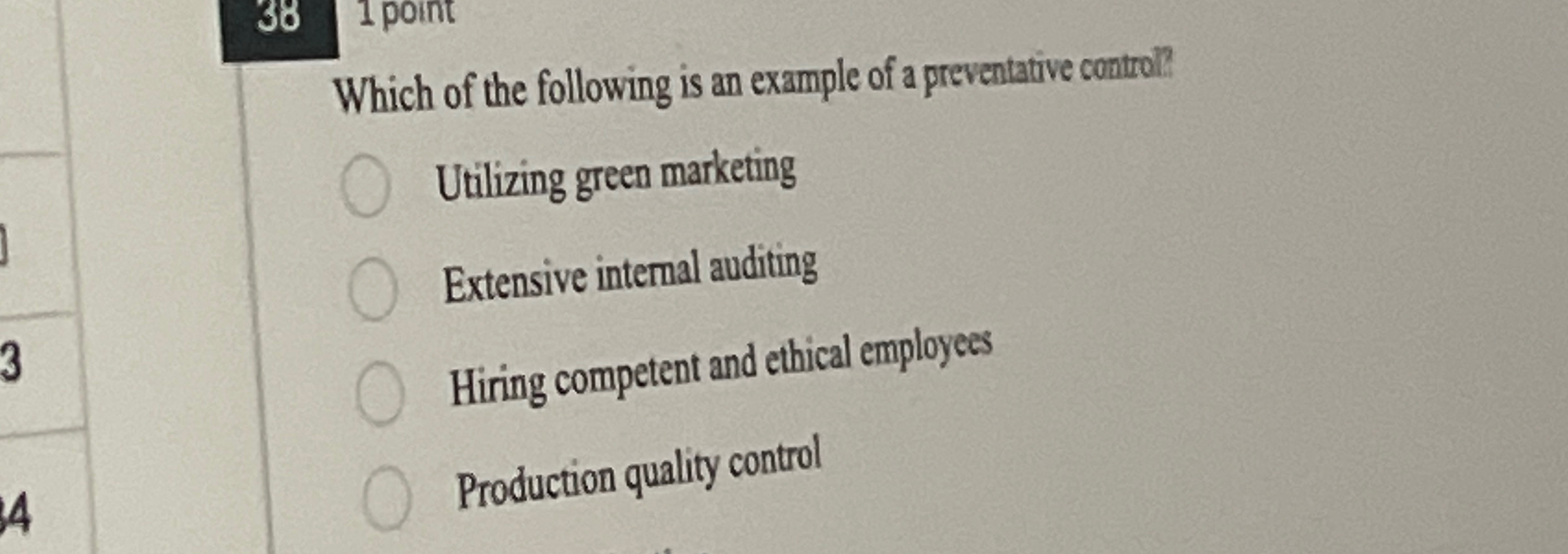 (Solved) - 381 Point: Which of the following is an example of a preventative... (1 Answer ...