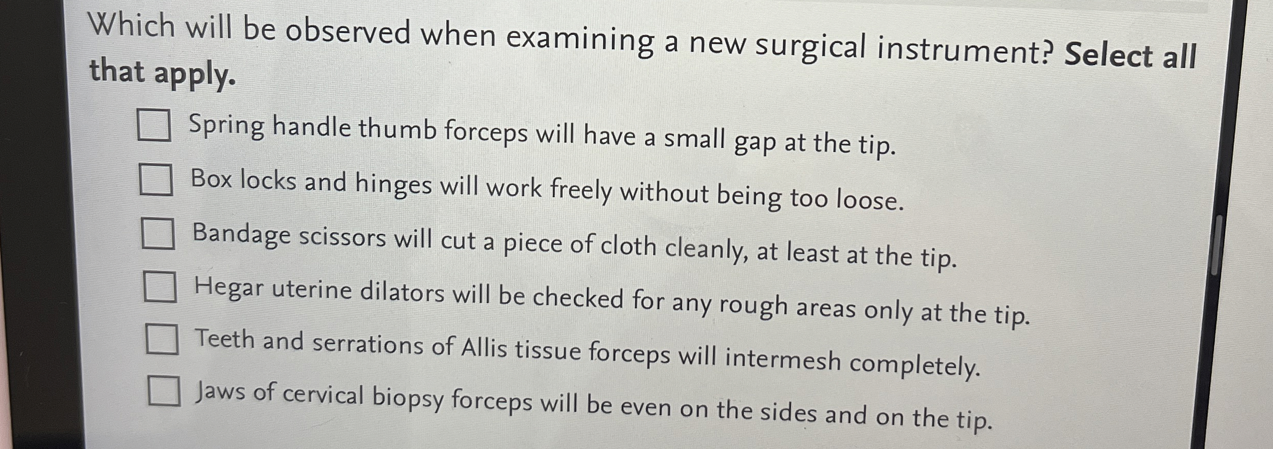 (Solved) - Which will be observed when examining a new surgical ...