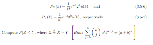 (Solved) - Let X and Y be two independent Poisson RVs with PMFs Given ...