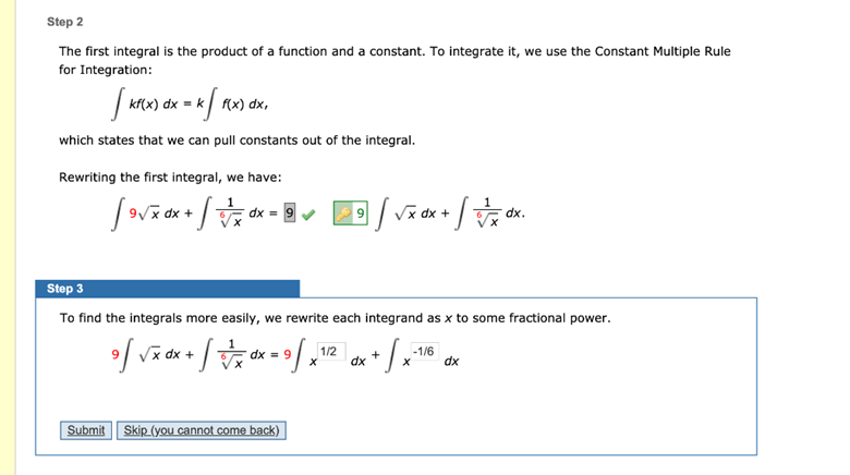 (Get Answer) - Now we use the Power rule for integration from the text ...