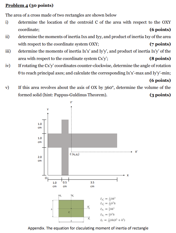 (Solved) - Problem 4 (30 points) The area of a cross made of two ...