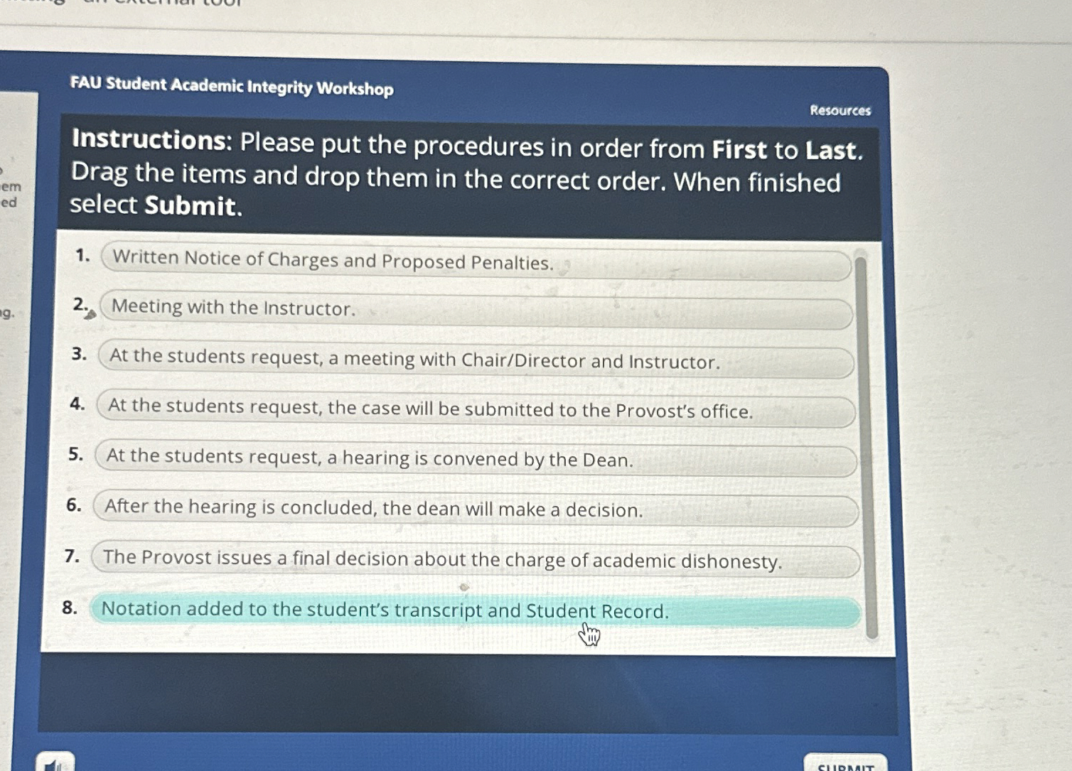 (Solved) - FAU Student Academic Integrity Workshop Resources Instructions:... (1 Answer ...