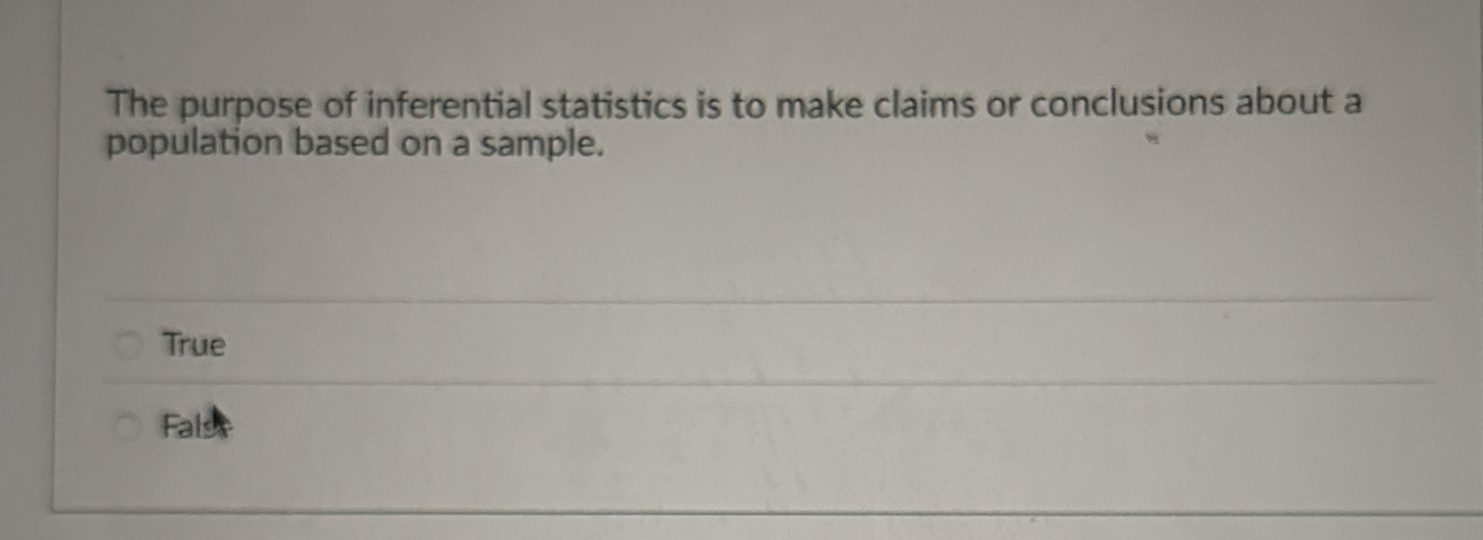  Solved The Purpose Of Inferential Statistics Is To Make Claims Or