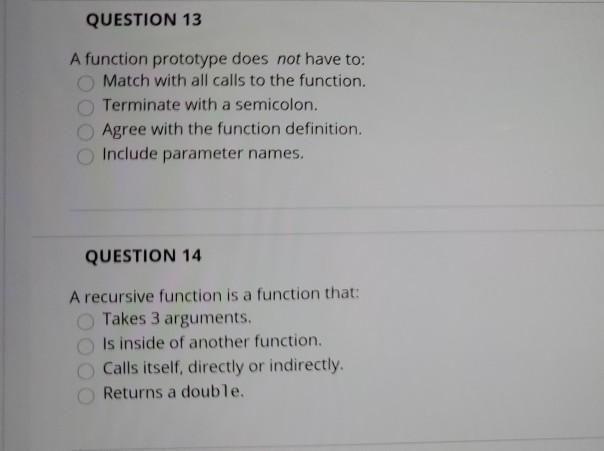 Get Answer A Function Prototype Does Not Have To Match With All 6177