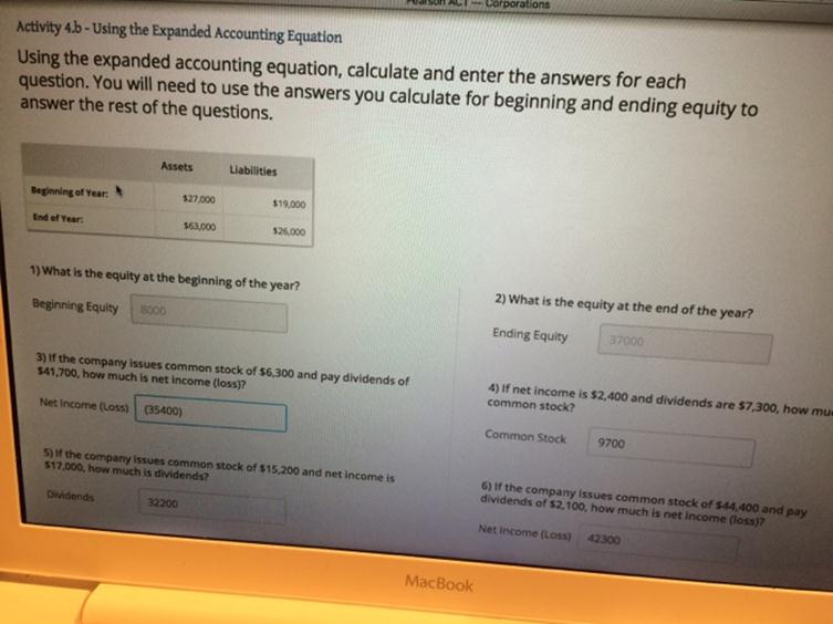  Get Answer Using The Expanded Accounting Equation Using The 