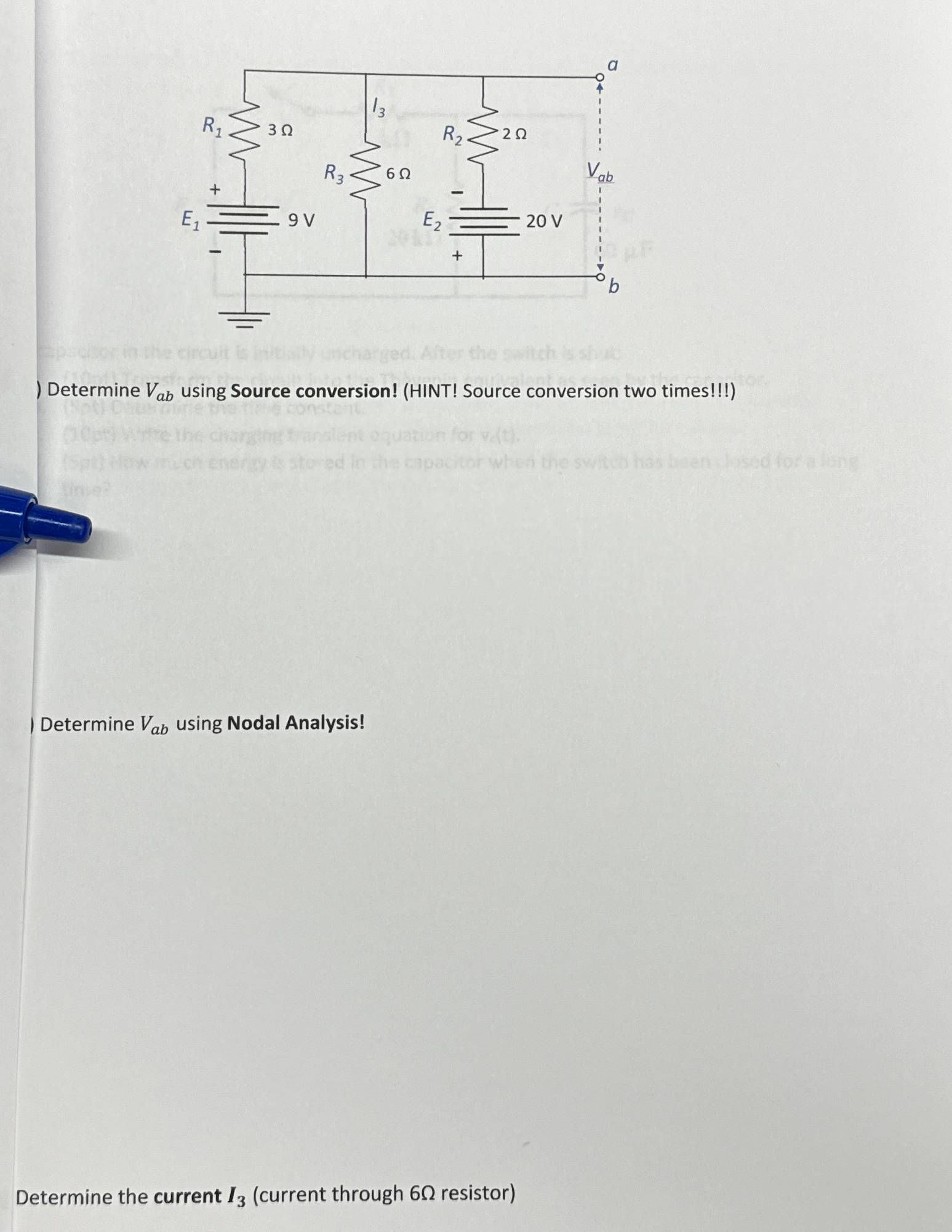 (Solved) - Determine Vab using Source conversion! (HINT! Source conversion... (1 Answer ...