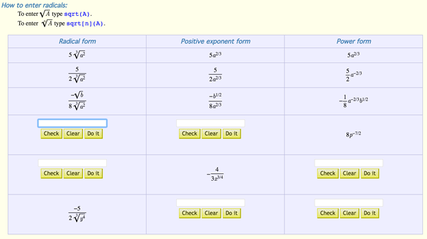 (Solved) - How to enter radicals: To enter Squareroot A type sqrt (A ...
