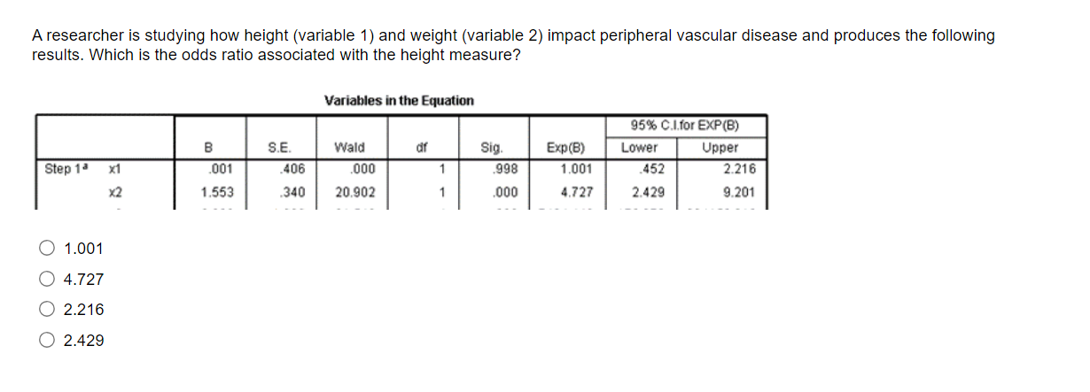 (Solved) - A researcher is studying how height (variable 1) and weight ...