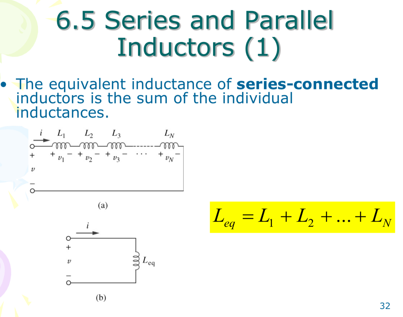 (Get Answer) - 6.5 Series and Parallel Inductors (1) The equivalent ...