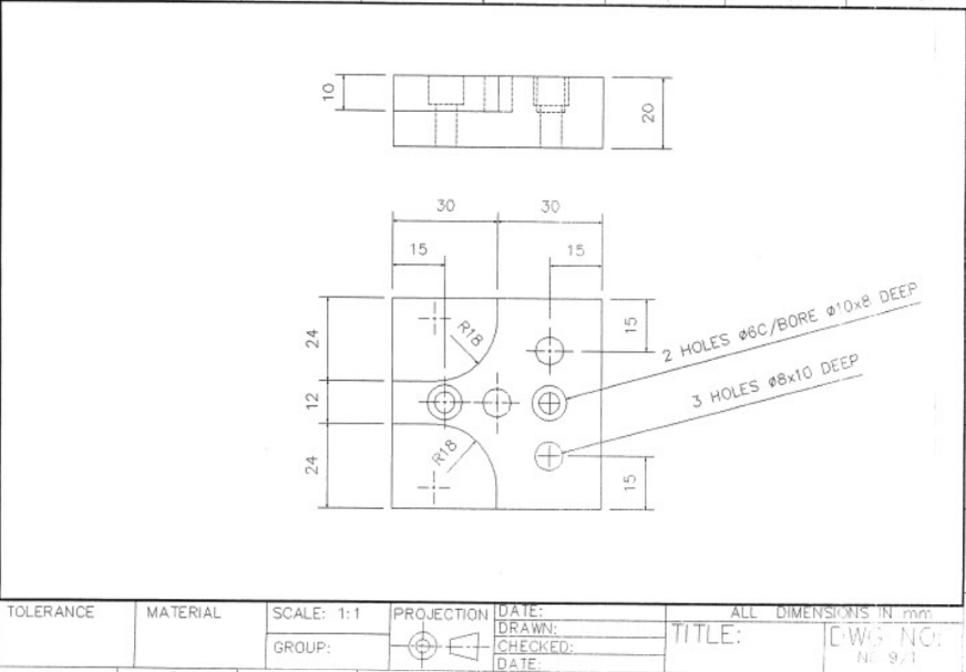 (Solved) - The following engineering drawing shows a component made ...