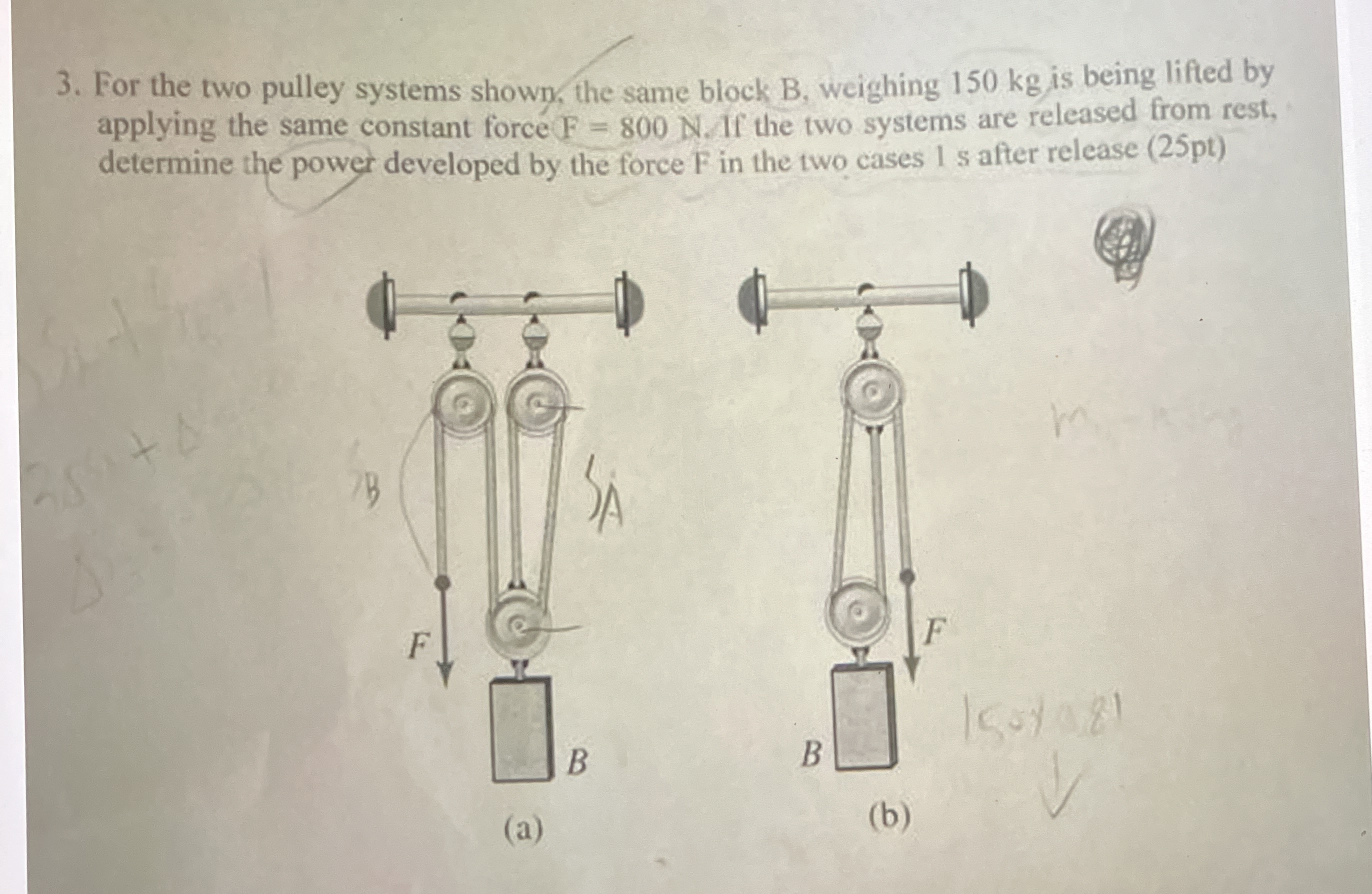 (Get Answer) - How to solve For the two pulley systems shown, the same ...