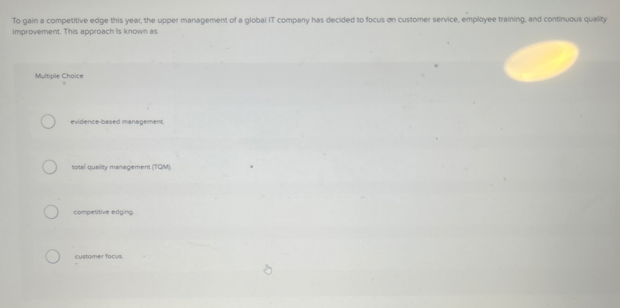 (Get Answer) - To gain a competitive edge this year, the upper ...