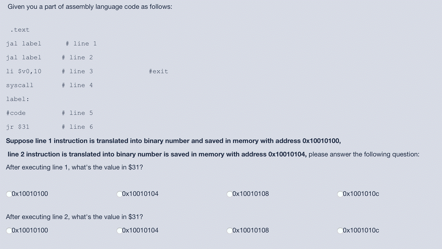 (Solved) - Given You A Part Of Assembly Language Code As Follows: Text ...