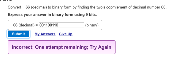 (Solved) - Find 168 - 66 using the binary form. Convert - 66 (decimal ...