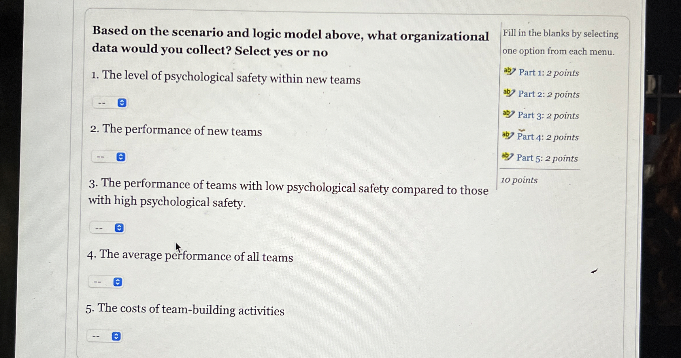 (Solved) - Based on the scenario and logic model above, what organizational data would you ...