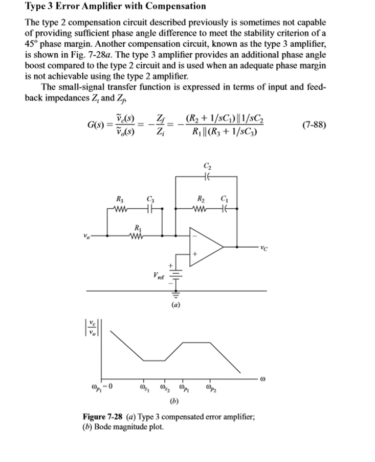 Solved For A Type 3 Compensated Error Amplifier Fig 7 28a Solved For A Type 3 Compensated Error Amplifier Fig 7 28a