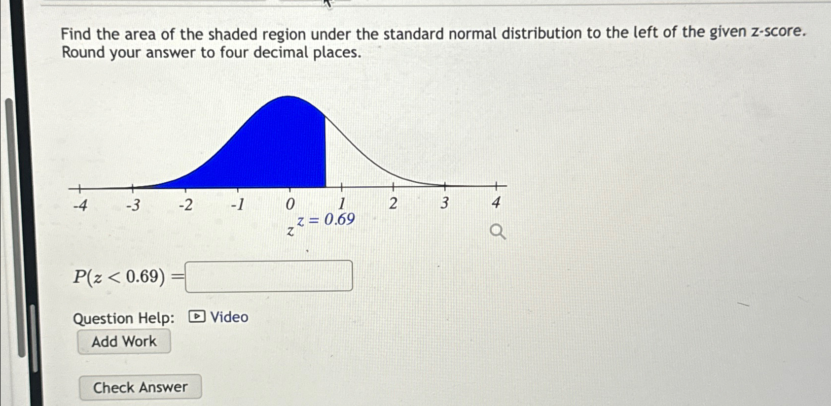 (Solved) - Find the area of the shaded region under the standard normal ...