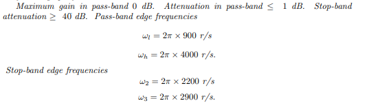 (Solved) - Evaluate the transfer function HBS (s) of a bandstop ...