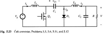 (Solved) - DCM conversion ratio analysis of the cuk converter of Fig. 5.23..... - (1 Answer ...