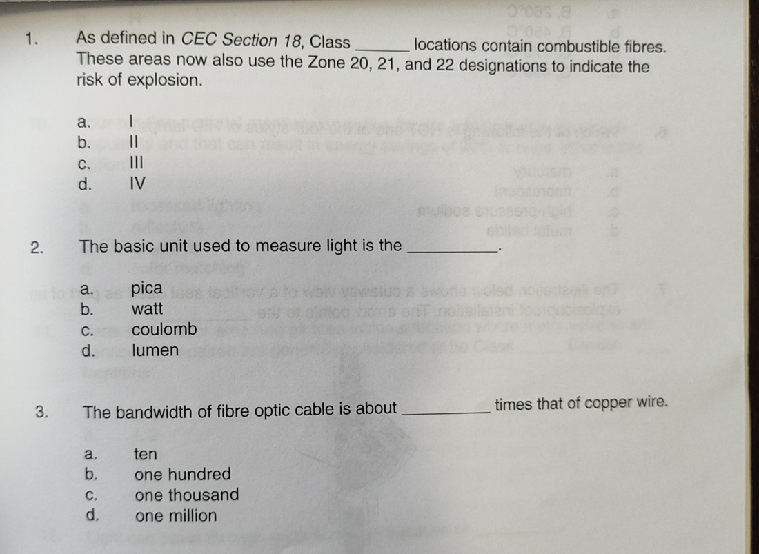 (Solved) - As defined in CEC Section 18, Class q locations contain ...