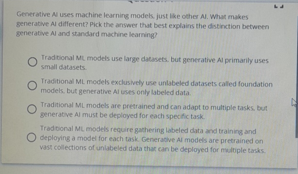 (Solved) - Generative AI uses machine learning models, just like other ...
