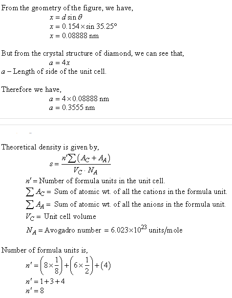 (Solved) - Compute the theoretical density of diamond given that the C ...