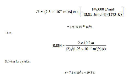 (Solved) - Determine the carburizing time necessary to achieve a carbon ...