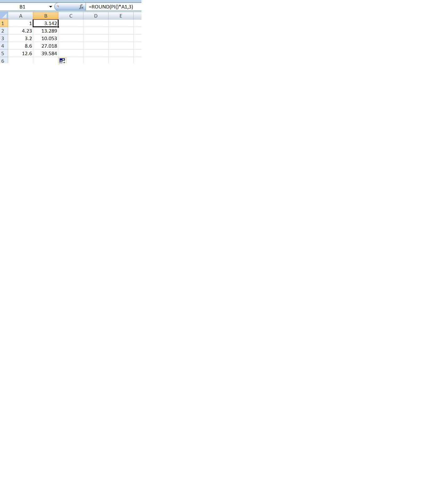 (Solved) - In excel Compute the area and volume of a circle/sphere for ...