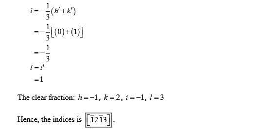 (Solved) - Determine the indices for the directions in the hexagonal ...