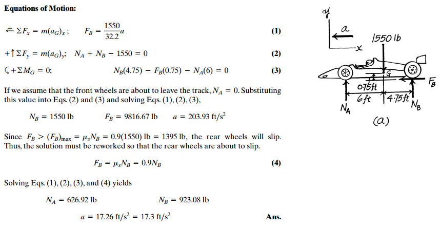(Solved) - Determine the maximum acceleration that can be achieved by ...
