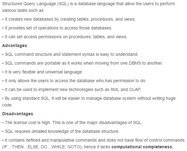 (Solved) - 1. What are the two major components of SQL and what ...