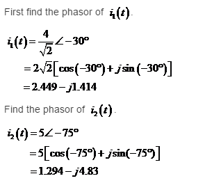 (Solved) - Convert the following instantaneous currents to phasors ...