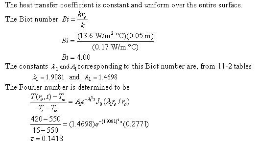 (Solved) - A long cylindrical wood log (k=5 0.17 W/m·K and is 10 cm in ...