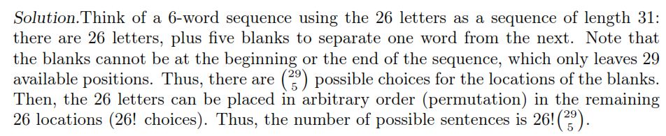 (Solved) - How many 6-word sentences can be made using each of the 26 ...