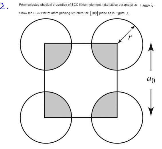 (Solved) - 1. Determine the planar density and packing fraction for FCC ...