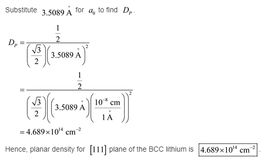 (Solved) - 1. Determine the planar density and packing fraction for FCC ...