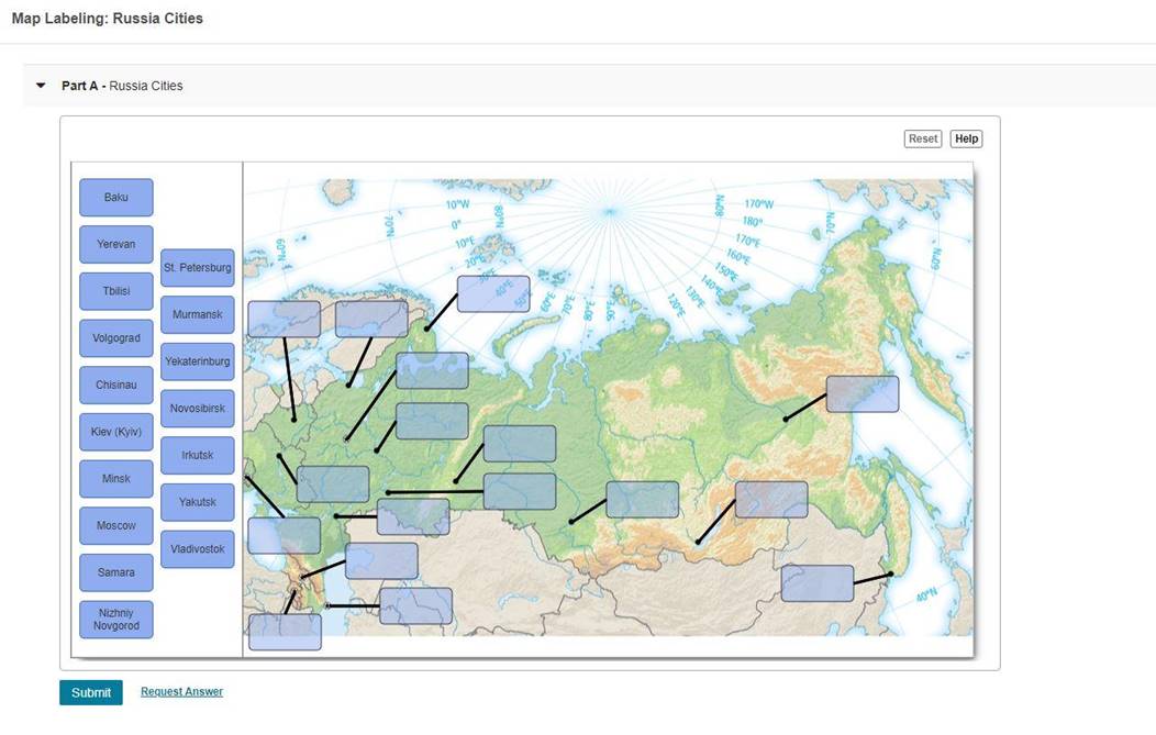 (Solved) - Map Labeling : Russia Cities Part A - Russia Cities Reset ...