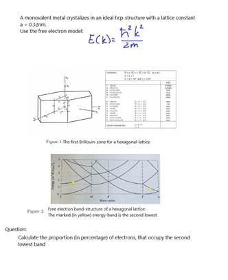 (Solved) - A monovalent metal crystalizes in an ideal hcp-structure ...